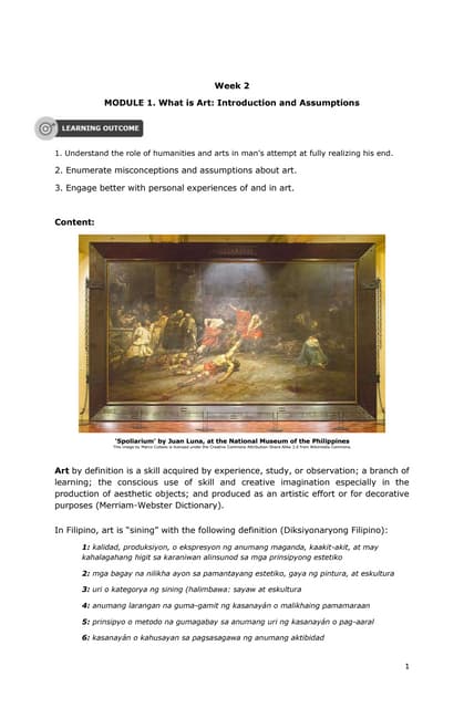 Lesson 1 What is art appreciation?: Introduction and Assumptions | PDF | Modern Art | Fine Art
