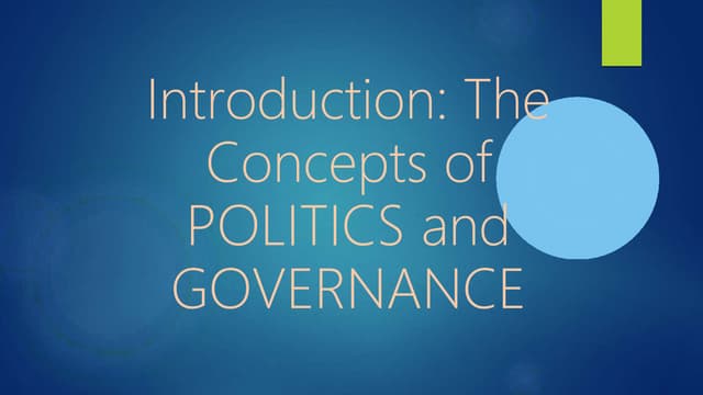 PHILIPPINE POLITICS AND GOVERNANCE MODULE 1 QUARTER 1 GRADE 11 SENIOR HIGH | PPTX