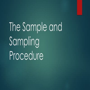 sample and sampling procedure capstone 1 | PPTX