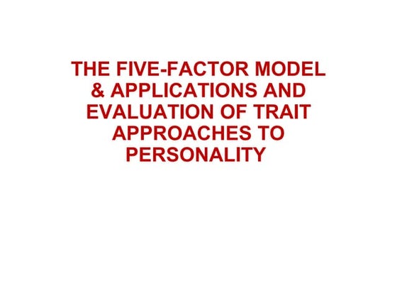 Five-Factor Model of Personality, Assessment, and Job Performance | PDF