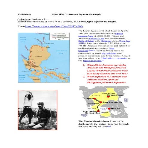 World War II; America Fights Back in the Pacific | DOCX