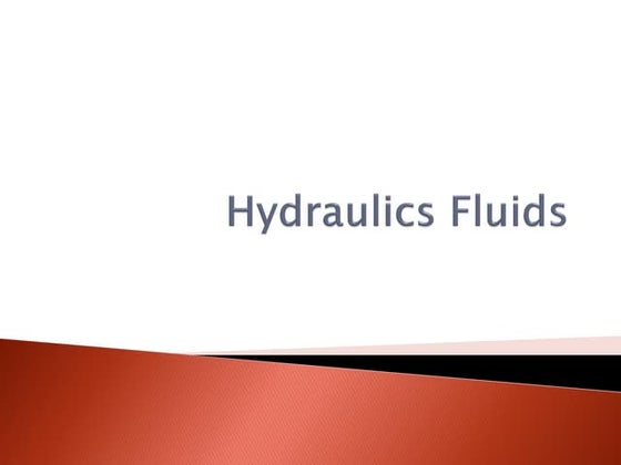 Hydraulic Fluids and Properties | PDF | Chemistry | Science