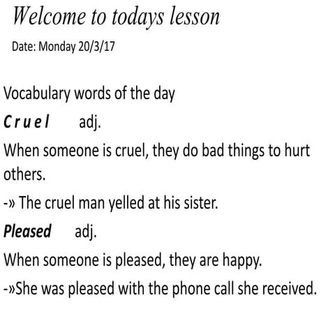 Grade 1 lesson 15 vocabulary powerpoint | PPT