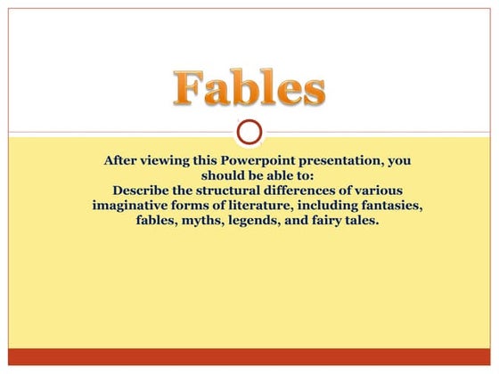 Lesson 1 elements of a fable | PPT