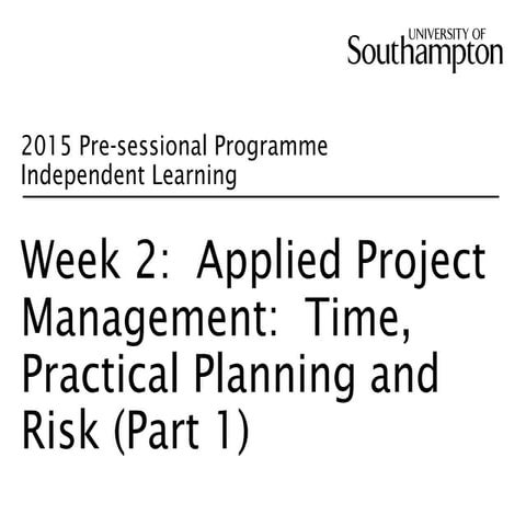 Week 2 Part 1 Applied Project Management 2015 (Bus) | PPT