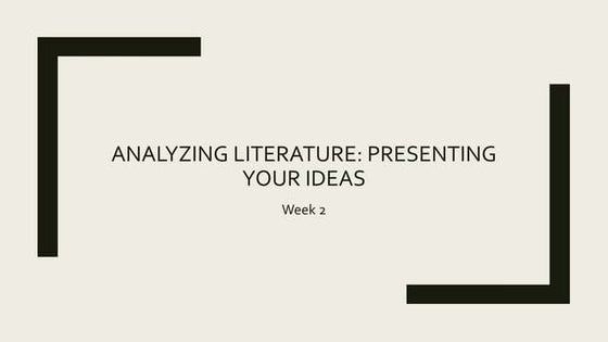 Week 1 critical reading ppt | PPT