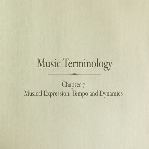 Tempo and Dynamics | PPTX