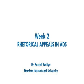 Week 2 rhetorical appeals in ads copy | PDF