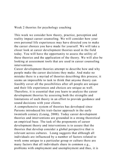 Theories career development counseling | PPT