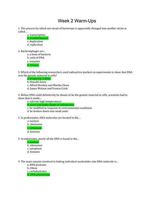 Molecular biology MCQ | DOCX | Chemistry | Science