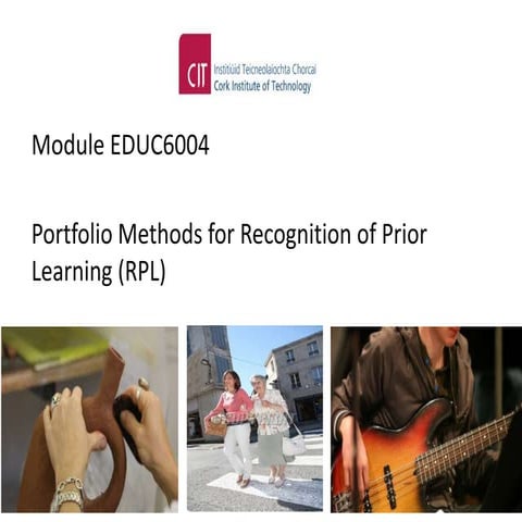 RPL toolkit portfolio presentation for e-portfolios and more conference ...
