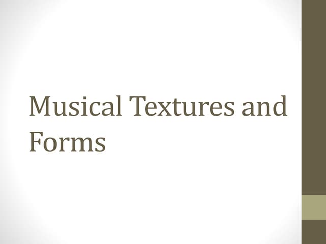 High school presentation/Forms of Music | PPTX
