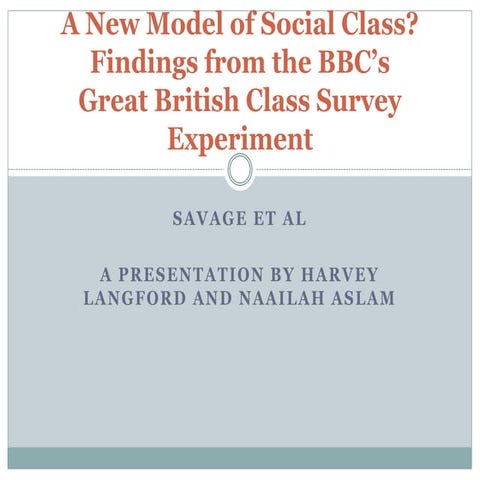 A New Model of Social Class? Findings from the BBC’s Great British ...