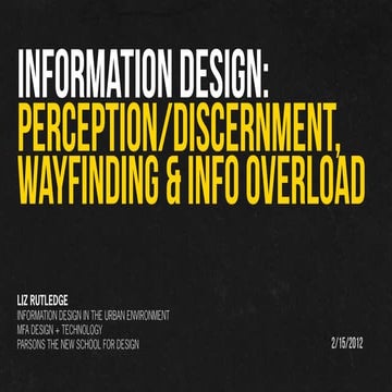 Info Design in the Urban Environment | Perception + Discernment ...