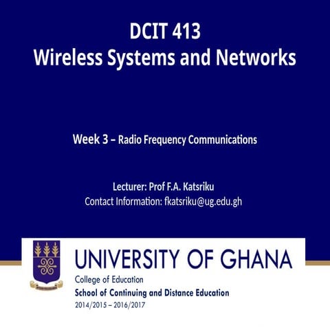 wireless systems and networks radio frequency | PPT