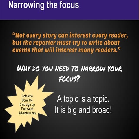 Narrowing Your Focus | PPT