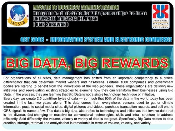 Case study "Big Data Big Rewards" ID 140 BUP | PDF