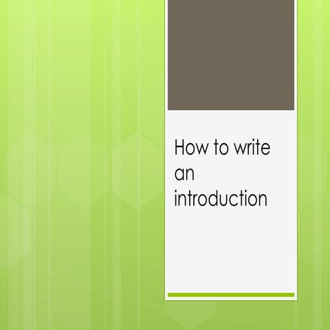 Basics of writing an introduction for grade 3 students | PPTX