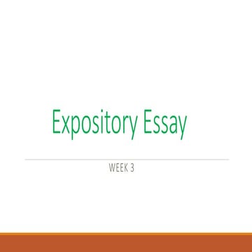 Week 3 expository writing final bb | PPTX | Books and Literature
