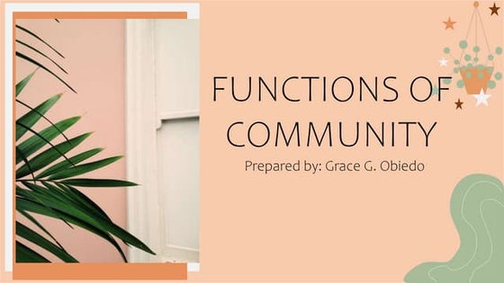 Functions of Communities | PPTX | Education