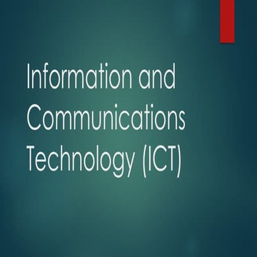 Technology and Home Economics Grade 6 Quarter 1 Week 3 Information and Communications Technology ...