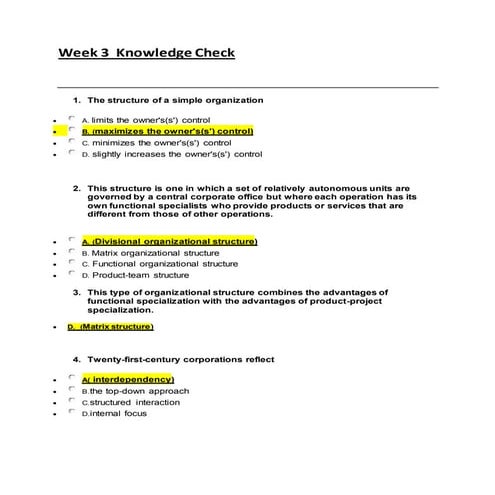 STR581 Week 3 knowledge check | DOCX