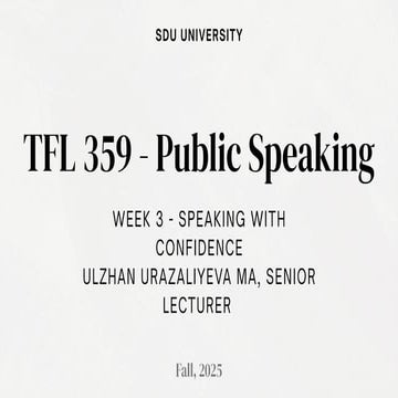 Week 3 Lecture - Public Speaking. What is Communication Apprehension | PDF