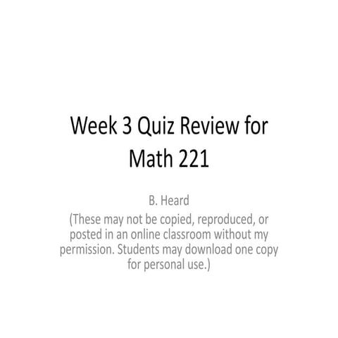 Week 3 Lecture Math 221 | PPTX