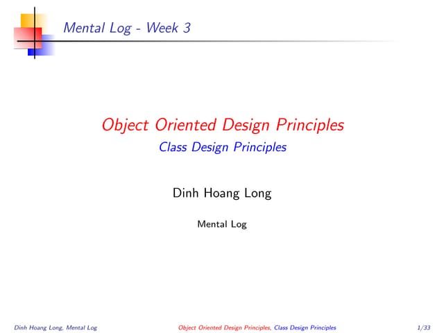 Principles Of Object Oriented Design 