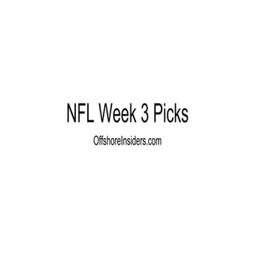 Free Expert Week 3 NFL Pick and Top Sports Handicapper Info | PPT