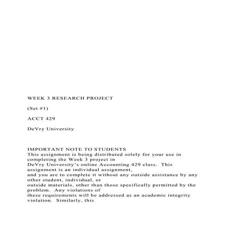 WEEK 3 RESEARCH PROJECT (Set #1) .docx