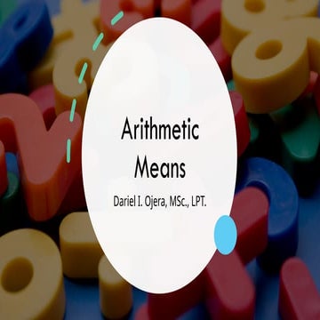 Week 3_Session2_Arithmetic Means........ | PPTX