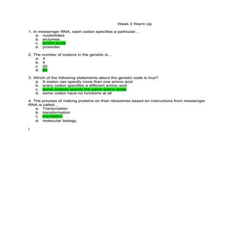 Week 3 warm ups | DOC