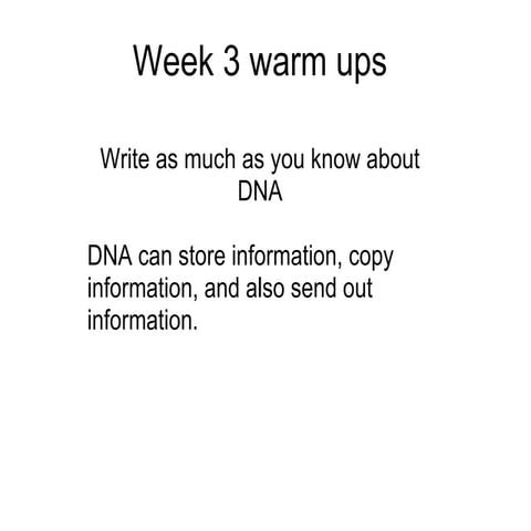 Week One Warm-Ups-Biology | PPT