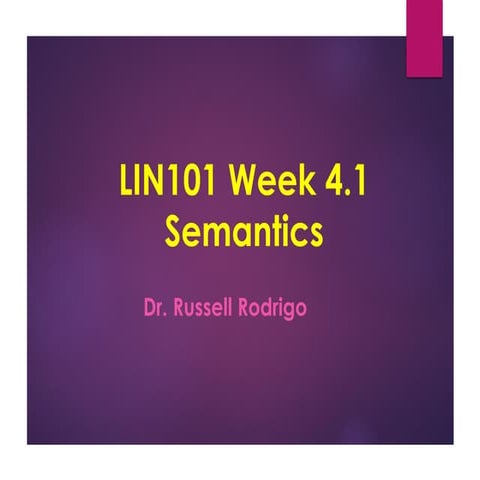 Week 4.1 semantics student copy | PPT