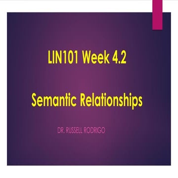 Semantic relation among words | PPT