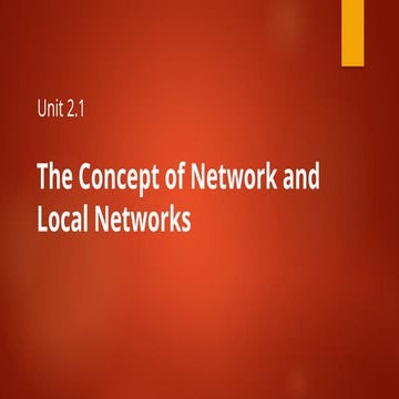 This is a topic about Networks and Local Networks. It is under the ...