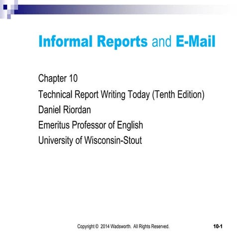 Week 4 - Informal Reports and Email | PPTX