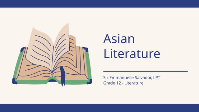 Asian literature | PPTX