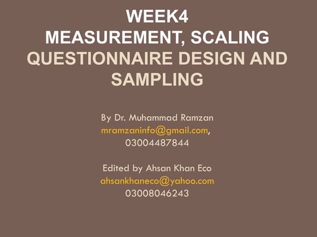 Measurement & scaling ,Research methodology | PPTX | Physics | Science