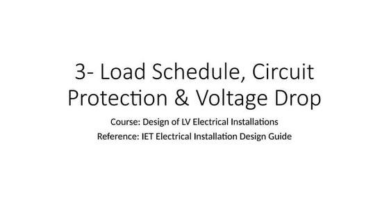 Cable Sizing Calculations | PPTX