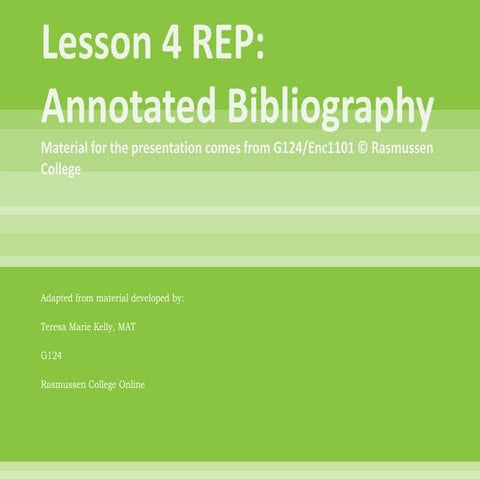 Week 4 annotated bibliography | PPTX