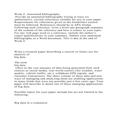 Week 4 Annotated bibliography. Provide an annotated bibliography | PDF