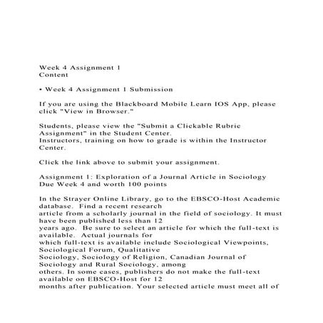 Week 4 Assignment 1 Content Week 4 Assignment 1 Sub Docx