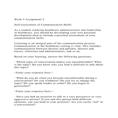 Week 4 Assignment 2Self-assessment of Communication Skills.docx