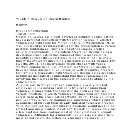 WEEK 4 Discussion Board RepliesReply#1Brooke Chamberlain .docx