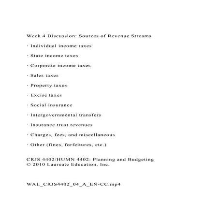 Week 4 Discussion Sources of Revenue Streams· Individual in.docx ...