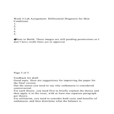 Week 4 Lab Assignment Differential Diagnosis for Skin Condition.docx