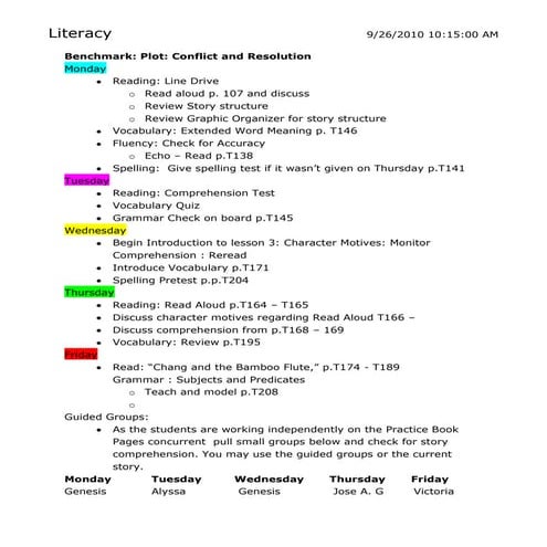 Week 4 lesson plans | DOCX