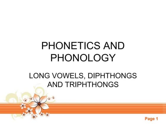English vowel , monothongs, diphthong, triphthongs | PDF